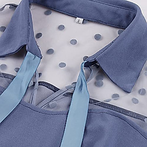 Witch Cloak, Halloween Costumes for Women Alice in Wonderland Costume Adult Goth Prom Dresses Poofy Party Pure Color Long Sleeve Retro Dress Gothic Flare Stitching Dress Gown (S, Light Blue)