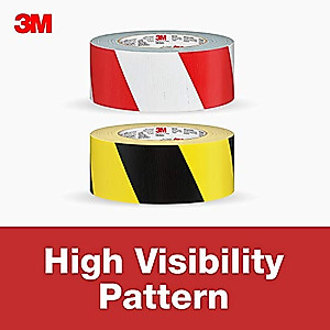 3M 1125-BY Hazard Marking Duct Tape, Black & Yellow, 1.88 inches by 25 Yards, 1 roll