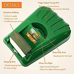 Gardzen Large Leaf Scoop & 12 Tines Gardening Leaf Rake Set, Comes with 72 Gallon Garden Bag