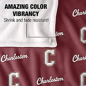 College of Charleston Cougars Blanket, 36"x58" Logo Pattern, Silky Touch Super Soft Throw
