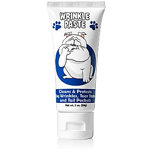 Squishface Wrinkle Paste (2oz) & 5x7 Wipes Bundle - Clean Wrinkles, Tear Stains, Tail Pockets, Paws – Anti-Itch, Deodorizing - Great for English Bulldogs, Pugs, Frenchies, French Bulldogs & Any Breed