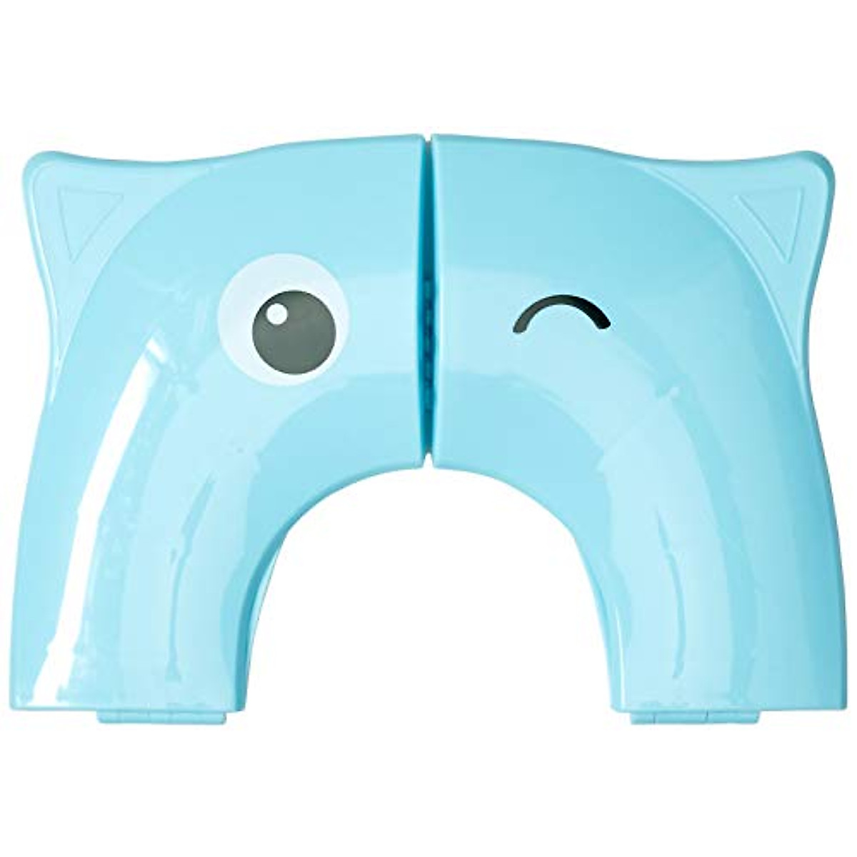 Travel AID Folding Portable Potty Training Toilet Seat Cover Liner, Portable Reusable with Non-Slip Silicone Pads and Carry Bag, for Babies, Toddlers, Kids, Owl Shape (Blue)