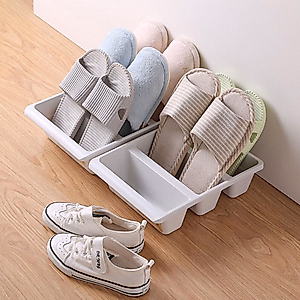 Cabilock 2pcs Storage Shoe Tray Entrance Shoe Rack Shoe Storage Rack Shoe Organizer for Entryway Shoes Organizer Rack Front Door Shoe Rack Plastic Shoes Holder Slippers Finishing Tray