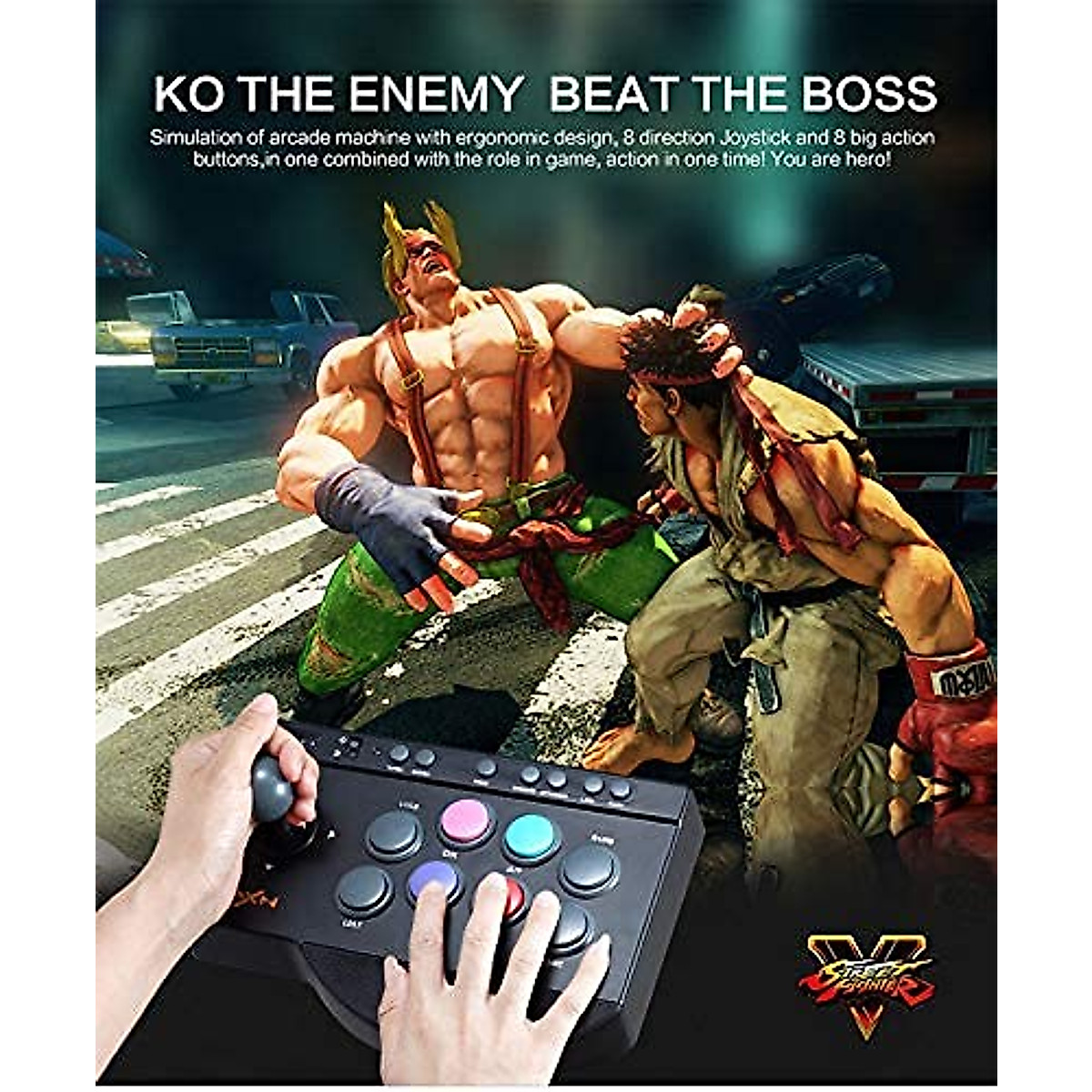 PXN 0082 Arcade Fight Stick Street Fighter Arcade Joystick for PC/PS4/PS3/XBOX S/X Nintendo Switch/PC Windows Game Rocker