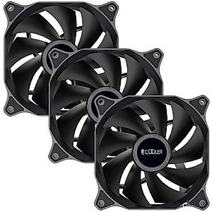 PCCOOLER 120mm Case Fans, DN120 120mm PC Fan 3 Pack Dark Night Series, High Performance Cooling PC Fan - Efficient Hydraulic Bearing - 1200 RPM Low Vibration, Computer Fans 120mm Fan for CPU Cooler