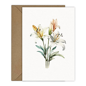 Tashchow 5 Watercolor Flowers Greeting Cards All Occasion Blank Note Cards with Envelopes