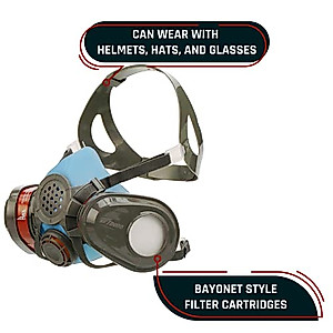 Parcil Distribution T-61 Half Face Respirator - Double Activated Charcoal Air filter – Industrial Grade Quality