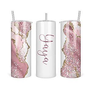 HTDesigns Yaya Tumbler For Grandma For Mother's Day - Yaya Travel Mug - Grandma Tumbler For Mother's Day - Cute Mother's Day Gift For Yaya, White, 20oz