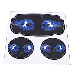 Mxzzand Durable, VR Glasses Protective Sticker, Stickers and Wiping Cloth, Ultra‑Thin, Scrapesproof, VR Headset Stickers, Wearproof,for Oculus Quest 2(Blue Flame Football)