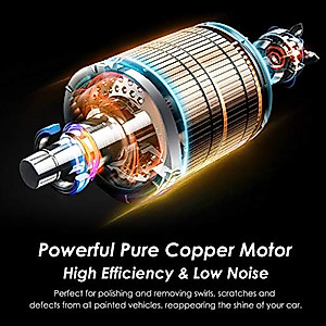 Goplus Electric Car Polisher Variable 6-Speed Rotary Polisher 7" Buffer Sander w/Bonnet Pad, 10Amp, 600-3,100RPM