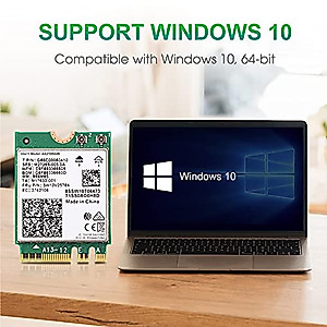 10Dbi Antenna Wi-Fi 6E AX210 Bluetooth 5.3 5374Mbps 2.4Ghz 5Ghz 6Ghz 802.11ax/ac M.2 2230 Key E Desktop Kit Wireless Adapter AX210NGW Windows 10/11