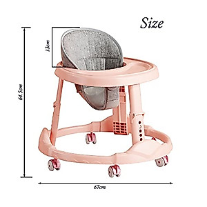 LEIYTFE Folding Walker with Wheels Sit-to-Stand Walker for 6-18 Month Baby,Adjustable Activity Walker,Anti-Rollover Boy and Girl Walker (Color : Blue)