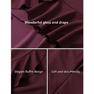 DRESSTELLS Women's Cocktail Tea Party Dresses for Wedding Guest, Red Fit Flare Modest Winter Elegant Dress for Evening Burgundy XL