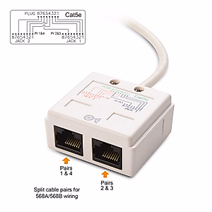 Cable Matters Ethernet Cable Share Kit in White up to 100 Mbps - Check The Connection Diagram Before Purchasing - This is NOT a Two-Pack - Must Be Used in a Pair