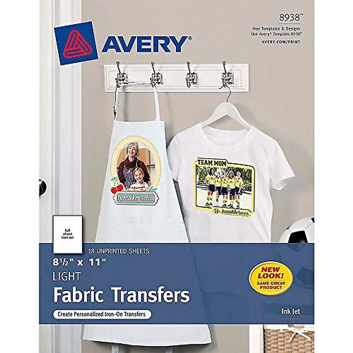 Avery Fabric Transfers, 8.5 X 11, White, 18/Pack