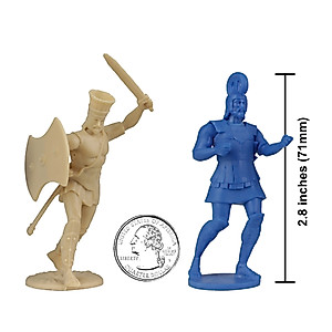 LOD Trojan War Greek vs Trojan Chariot Playset: 12 BLUE TAN 1:30 Plastic Figures