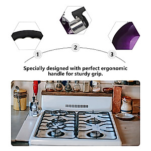 Tea Kettle for Stove Top: Purple Whistling Teapot 3Quart Stainless Steel Teapot Heating Water Container with Handle for Home Gas Stovetop