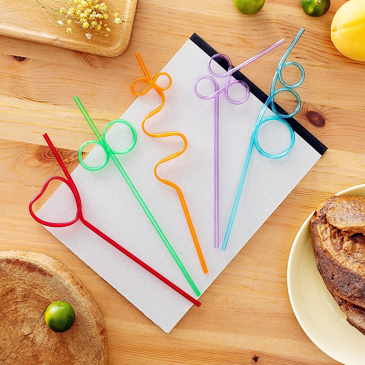 33 Pcs Crazy Straws,11 Different Designs Colorful Loop Straws,10'' Reusable Plastic Silly Straws for Kids,Silly Colorful Drinking Straws,Fun Varied Twists Straws for Kids,Birthday Party Supplies