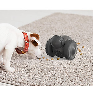 for Small Dry Treat Dog Food Toy Interactive, Robot Food Dispensor Treat Toy, Interactive Cat Treat Toy, Dog Food Puzzle Feeder, Slow Feeder Cat Treat Puzzle Toys for Small Medium Dogs/Cats (Black)