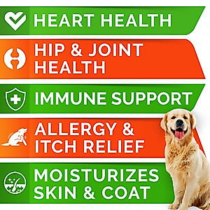STRELLALAB Omega 3 for Dogs - (540Ct) Fish Oil Treats - Allergy & Itch Relief Skin&Coat Supplement - Dry Itchy Skin, Shedding, Hot Spots Treatment, Anti Itch - Pet Salmon Oil Chews - Chicken Flavor
