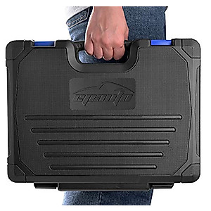 69 Pieces - EPAuto 1/4” & 3/8” Drive Socket Set with Pear Head Ratchet, Chrome (92-824)