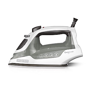 BLACK+DECKER Easy Steam Compact Iron with TrueGlide Nonstick Soleplate, Pivoting Cord, SmartSteam Technology