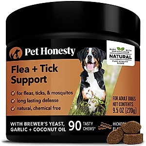 Pet Honesty Flea & Tick Defense Supplement - Natural Flea and Tick Soft Chew for Dogs, Pest Defense to Promote Body's Natural Response, Oral Flea Pills for Dogs - 90 ct