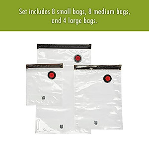 ZWILLING Fresh & Save Vacuum Sealer Machine Family Set, 3-pc Container Set, 20-pc Bag Set Assorted Reusable Vacuum Sealer Bags/ Sous Vide Bags, Meal Prep