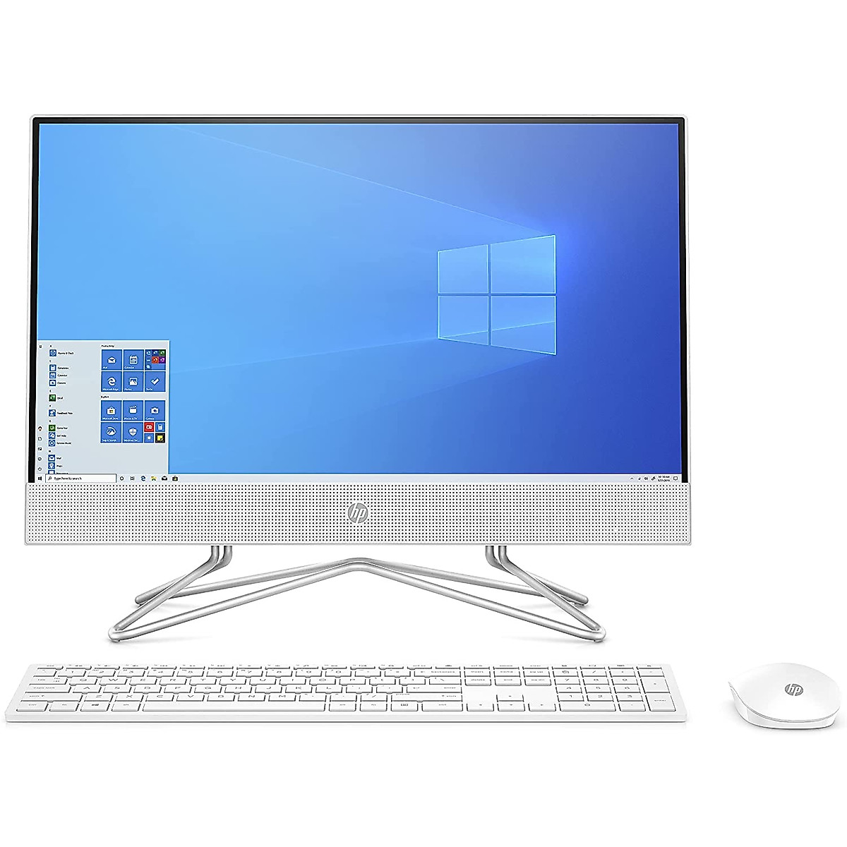 HP 2022 Newest 22-inch FHD All-in-One Desktop Computer - Dual-Core AMD Athlon Silver 3050U - 12GB DDR4 RAM-256GB SSD - WiFi Bluetooth - Windows 11 Pro - Snow White w/ 32GB USB Drive