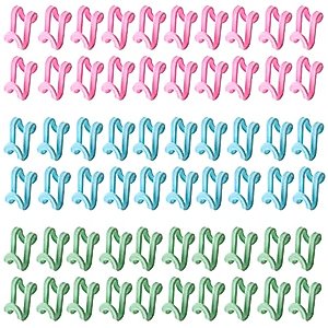 JianLing 60pcs Clothes Hanger Connector Hooks 1.53 x 0.98 (Blue, Green, Pink) Home Easy Hook Closet Organizer Storage Rack Holder Hook