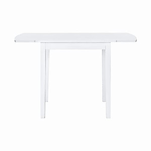 Linon White 30" Square 30" X 48" Fully Extended Torino Drop Leaf Table