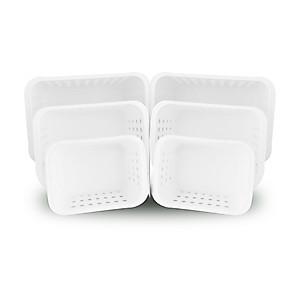 Basket pack x 6. Multi size storage basket. Storage bin containers use for organizing. (White)