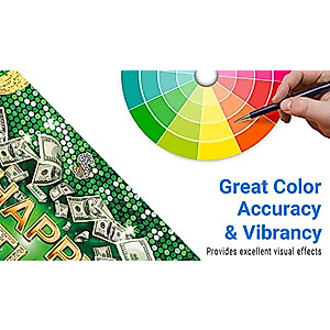 Funnytree 70.8" x 43.3" Money Birthday Backdrop Green Happy Birthday Party Banner Glitter Diamond Luxury Champagne Background Supplies Cake Table Decor Gifts Photobooth Props