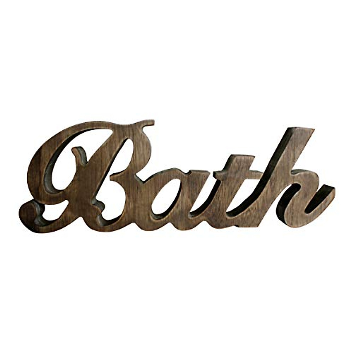 CVHOMEDECO. Primitives Rustic Wood Words Sign Free Standing Bath, Bathroom/Home Wall/Door Decoration Art (Natural 2)