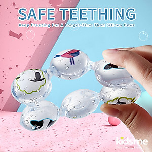 Kidsme Cooling Baby Teething Rings -Freezable Infant Teethers Baby Teething Toy for Teething Relief. Easy to Hold, Gentle on The Gums, Cute Design