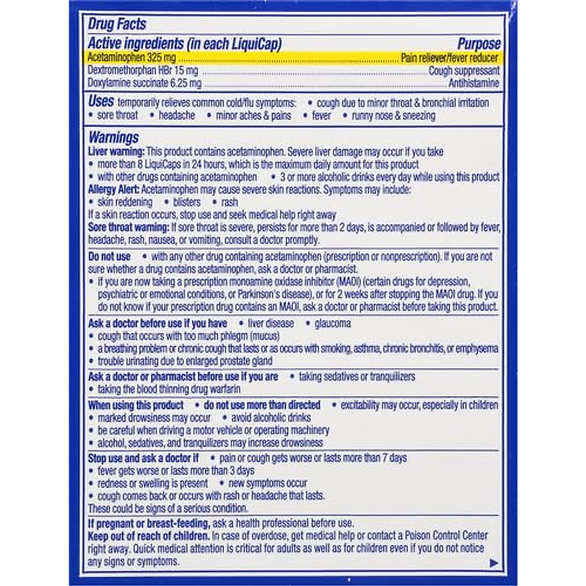 Vicks NyQuil Cold and Flu Relief Liquid Medicine, Powerful Multi-Symptom Nighttime Relief for Headache, Fever, Sore Throat, Minor Aches and Pains, Sneezing, Runny Nose, and Cough, 24 Liquicaps