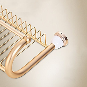 OMOONS European-Style Aluminum-Magnesium Alloy Towel Rack Wall Mounted Bathroom Fittings Towel Shelf/Gold