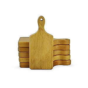 Woodla Mini Charcuterie Boards Cutting Board with Handle Set of 6 Pcs Beechwood, Bulk Pack