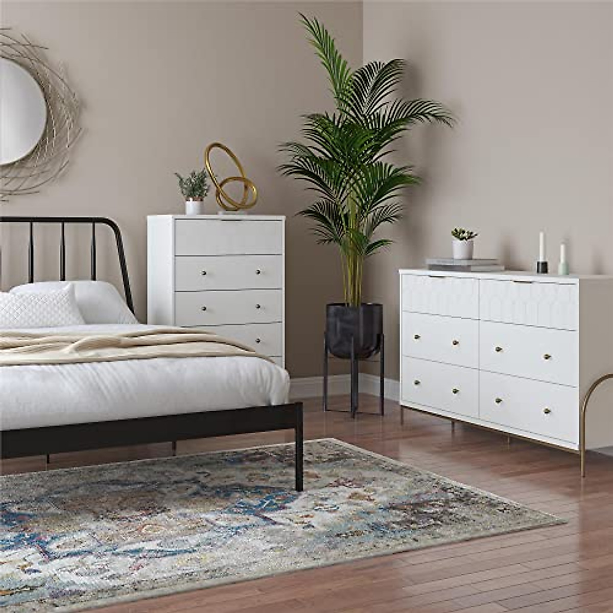 CosmoLiving by Cosmopolitan Anastasia Dresser, 6 Drawer, White