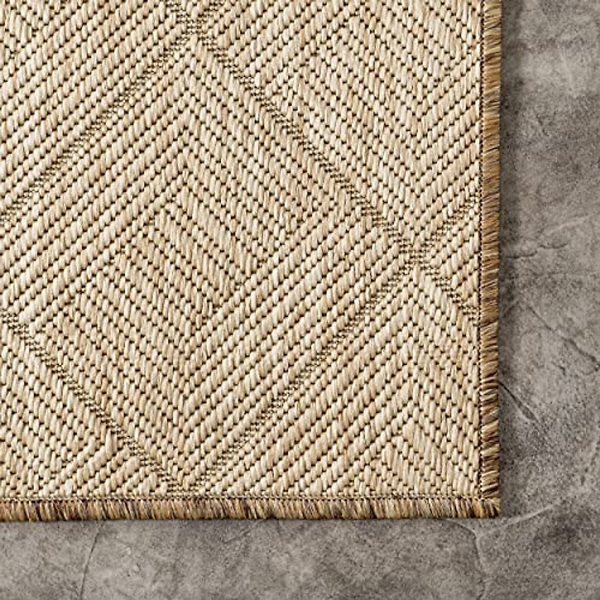 nuLOOM Easy-Jute Ray Diamond Indoor/Outdoor Area Rug, 5' x 8', Natural