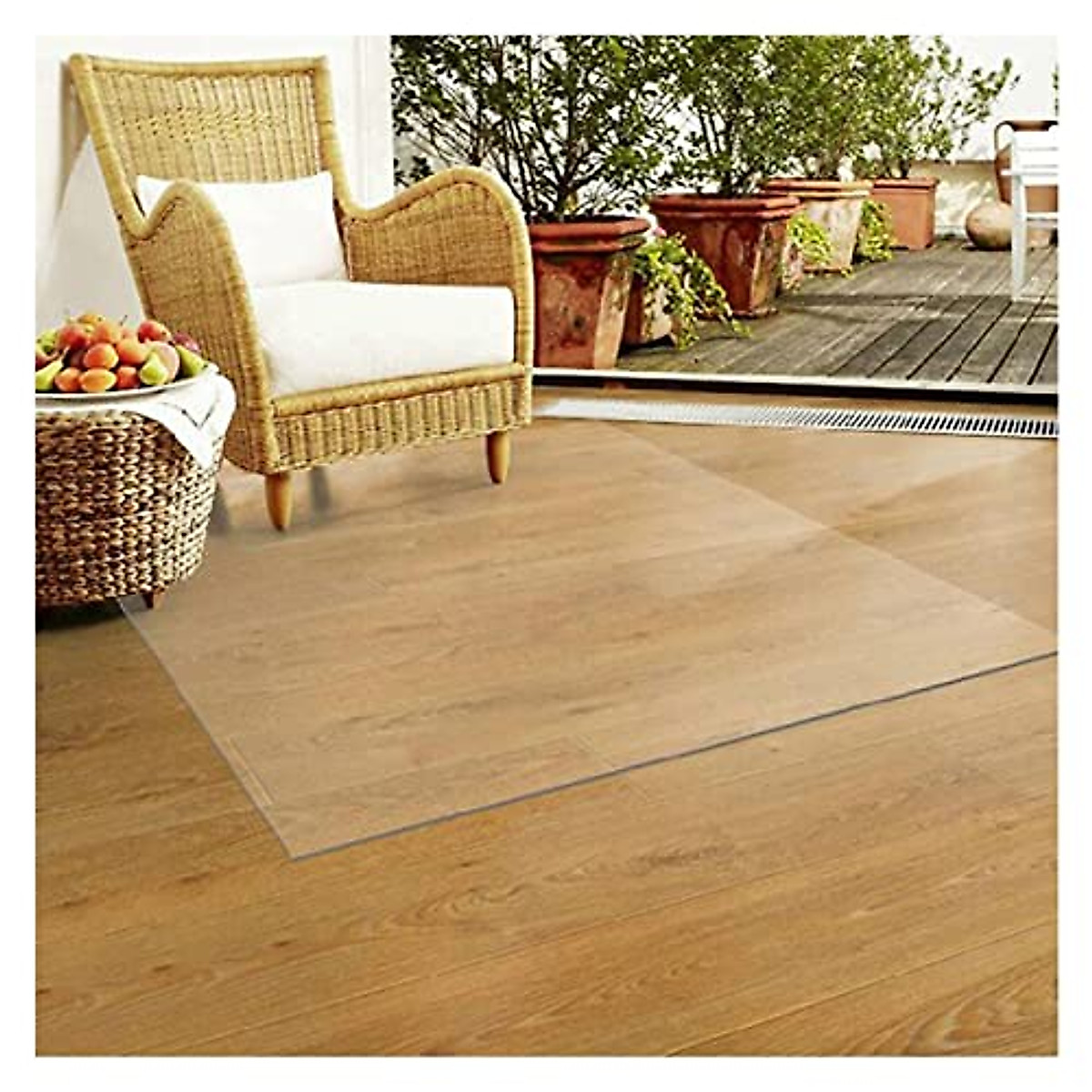 Clear PVC Desk Chair Mat 2mm Rectangle Plastic Vinyl Floor Carpet for Kitchen for Hard Floor, Transparent Nonslip Wear Resistant Desk Mat for Office Hallway Kitchen,30/40/50/60/70cm Wide for Office &