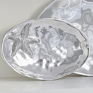 MARIPOSA STARFISH SMALL OVAL PLATTER | | BRILLANTE | TABLEWARE | PLATTERS | RECYCLED SANDCAST ALUMINUM | HANDMADE IN MEXICO