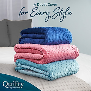 Quility Weighted Blanket for Kids & Toddlers - 12 LB Twin Size Kids Weighted Blanket for Cooling & Heating - 100% Cotton Blanket w/Glass Beads, Machine Washable - 48"x72", Navy