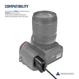 NEEWER Dummy Battery with AC/DC Coupler Power Adapter Replacement for EP-5B/EN-EL15, Power Supply Compatible with Nikon Z5 Z6 Z7 Z6II Z7II D500 D610 D750 D780 D800 D810 D850 D7000 D7100 D7200 D7500