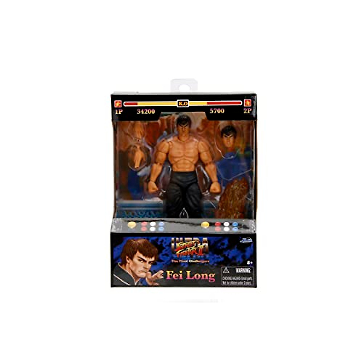 Street Fighter II 6" Fei Long Action Figure, Toys for Kids and Adults