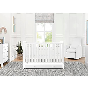 GAP babyGap Graham 4-in-1 Convertible Crib with Storage Drawer - Greenguard Gold Certified, Bianca White