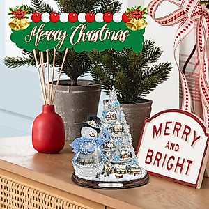 KSIEE Diamond Painting, Crystal Rhinestone Painting Art, Christmas Rhinestone Painting Ornaments Snowman for Wall Home Decor in Bedroom