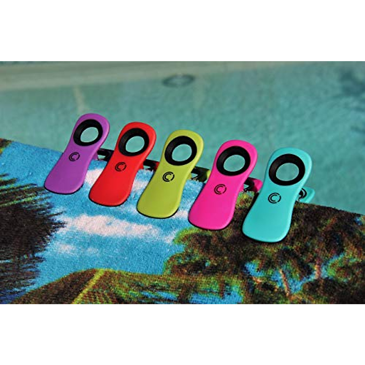 Beach Towel Clips for Pool Chairs, Beach Chairs and Cruise Ship are Vacation Essentials - 3” No Rust Stainless Steel, Premium Durability and Unmatched Quality Keeps Towel From Blowing Away (Turquoise)