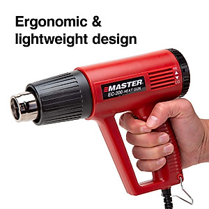 Master Appliance EC-200 Variable Temperature Heat Gun, Hot Air Gun, 120V, 10 Amps, 1200W, for shrink wrap, wire connectors, shrink tubing, crafts, stripping paint
