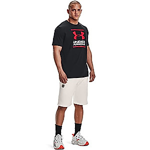 Under Armour Mens Global Foundation Short-Sleeve T-Shirt , Black (001)/Red , Large